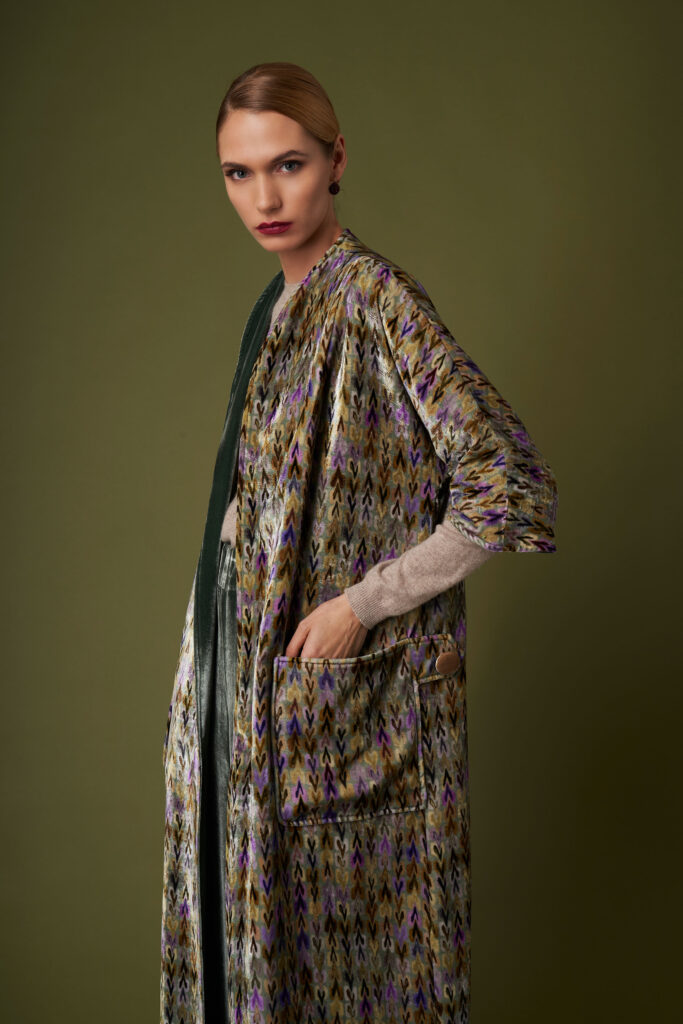Vanessa Duster Coat in Willow Frecce - Joanna Lyle