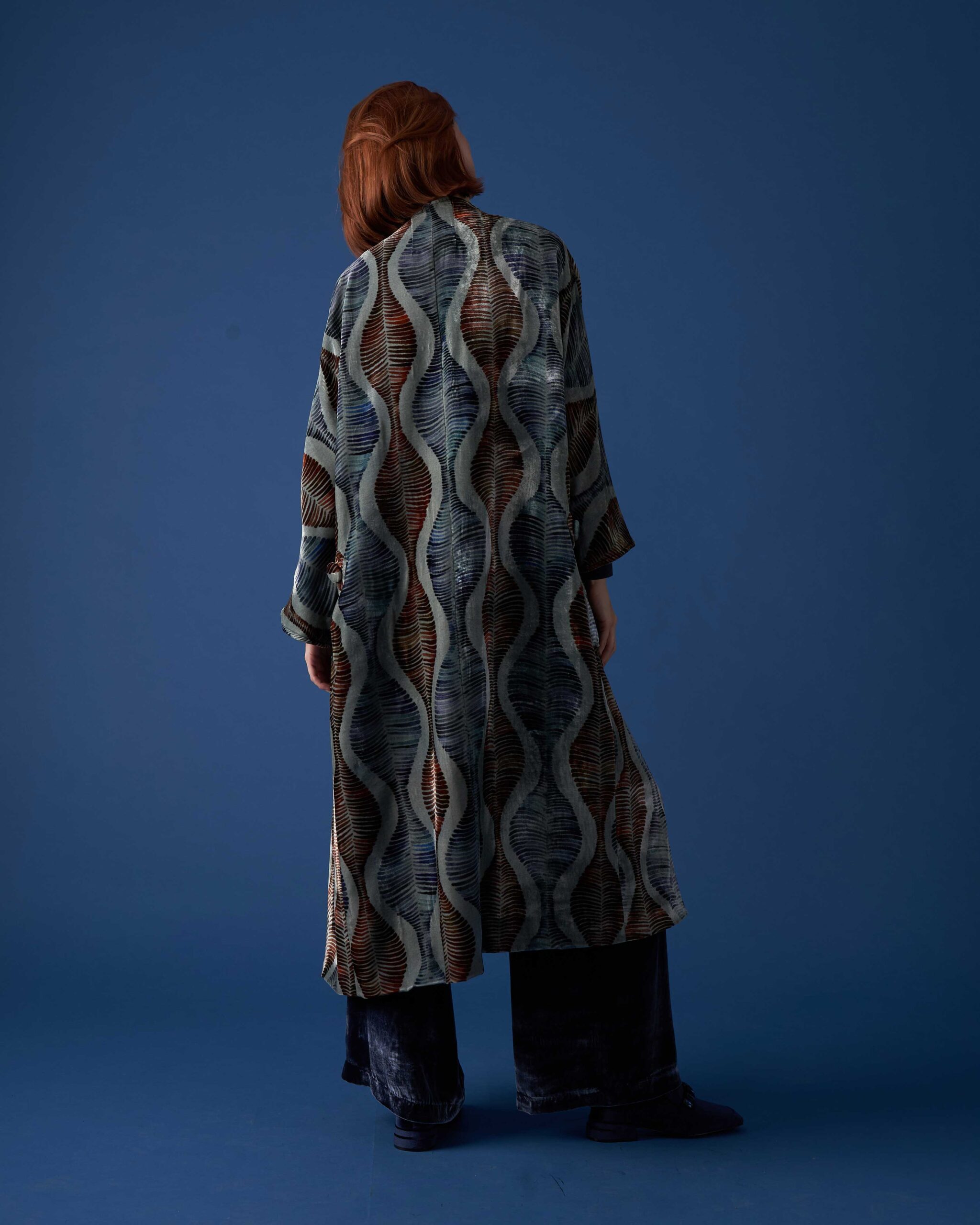 Vanessa Duster Coat in Cielo Onde - Joanna Lyle